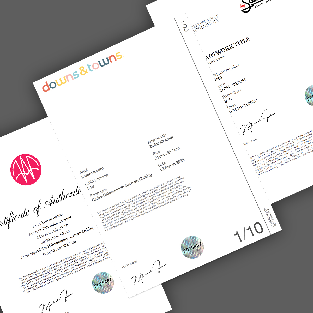 Certificate Of Authenticity Shipped With Dropship Orders Certificate Of Authenticity Shipped With Dropship Orders