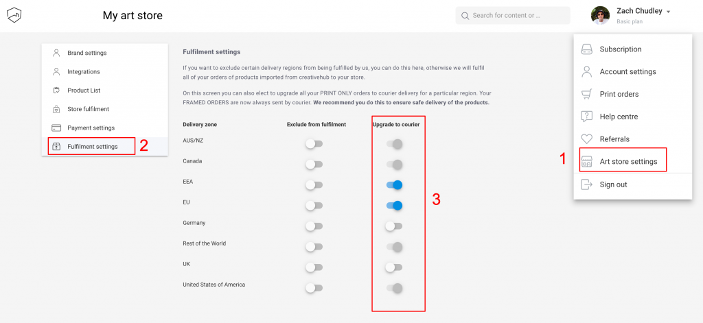 Offer your customers express courier shipping | theprintspace help centre