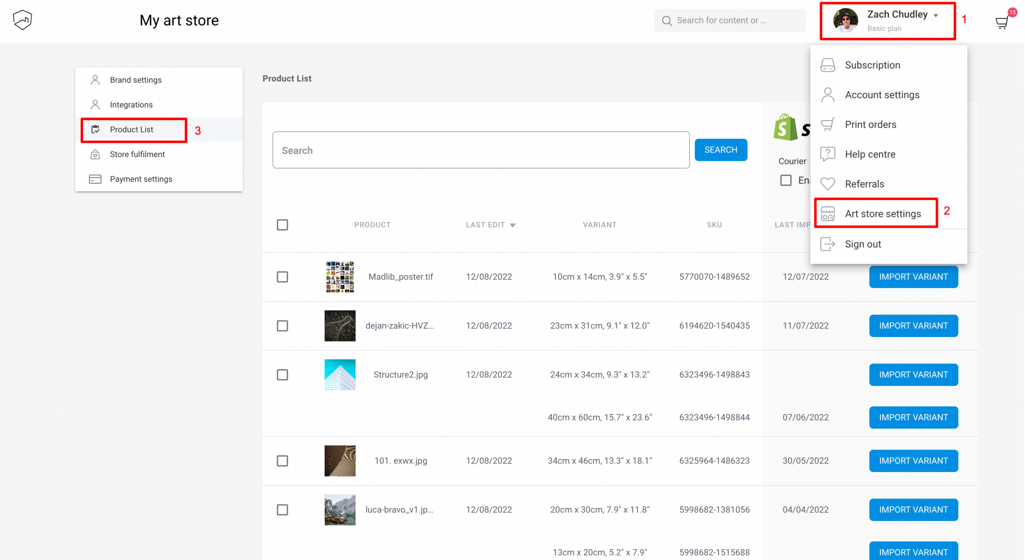 Import art prints to my online store | theprintspace Help