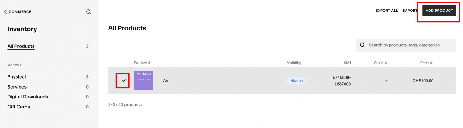 Imported SKU changed to Squarespace SKU | theprintspace help centre