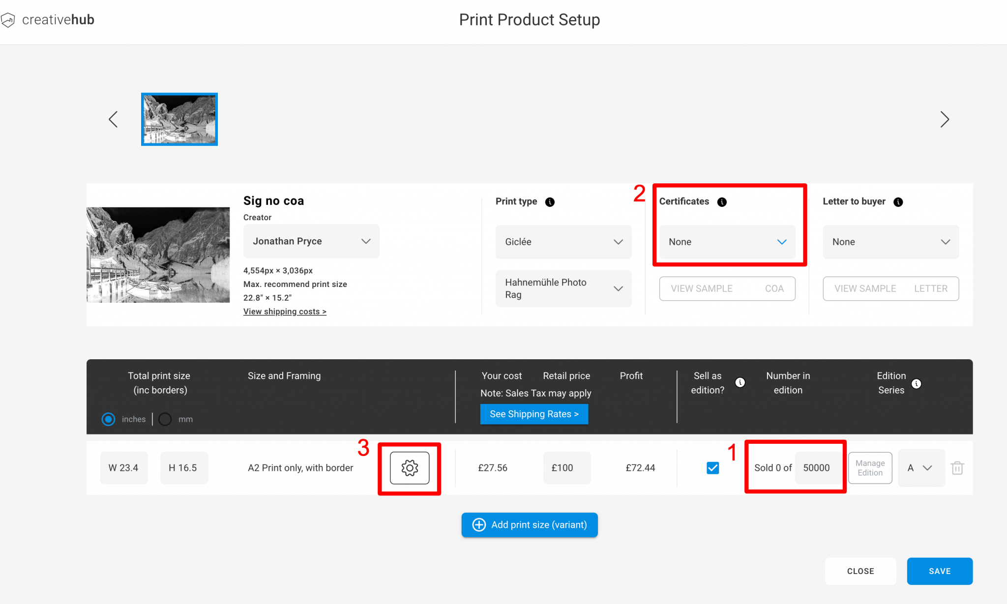 How to set up signatures on limited edition prints | theprintspace Help