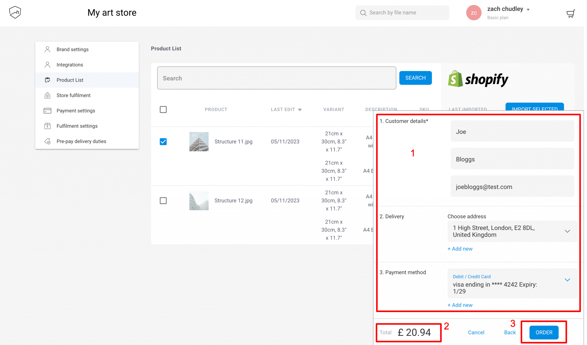 Manually order dropshipping products | theprintspace Help